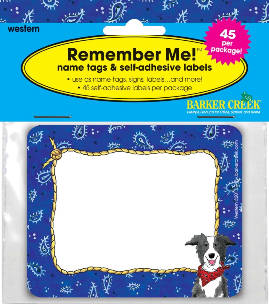 Western Name Tags/Self-Adhesive Labels, 45/Pack - Barker Creek Publishing