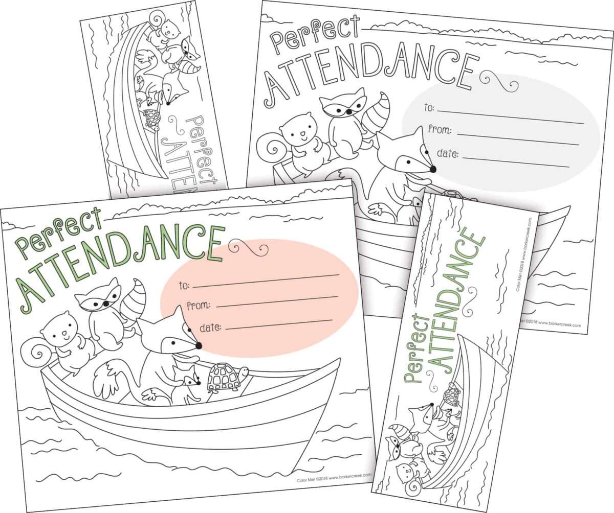 Color Me! Attendance Awards & Bookmarks Set, 30/Set - Barker Creek ...