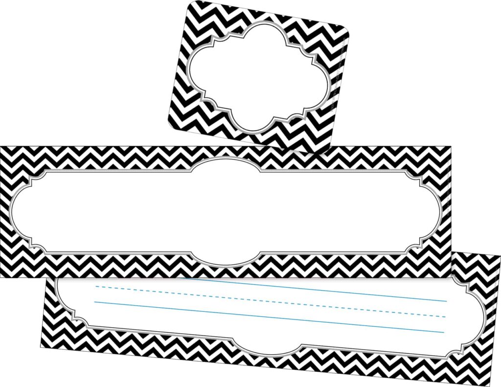 Chevron Black Tie Affair Name Tag & Name Plate Set, 81/Set - Barker ...
