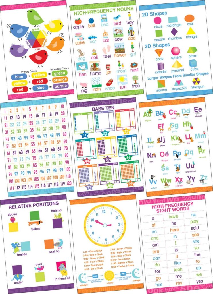 Early Learning Poster Set, 9/Set - Barker Creek Publishing
