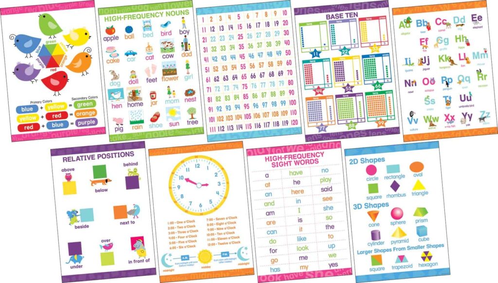 Early Learning Poster Set, 9/Set - Barker Creek Publishing