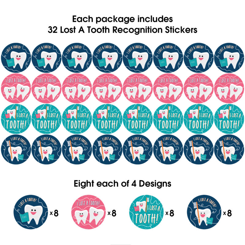 Lost a Tooth Stickers/Badges, 32 per Package - Barker Creek Publishing