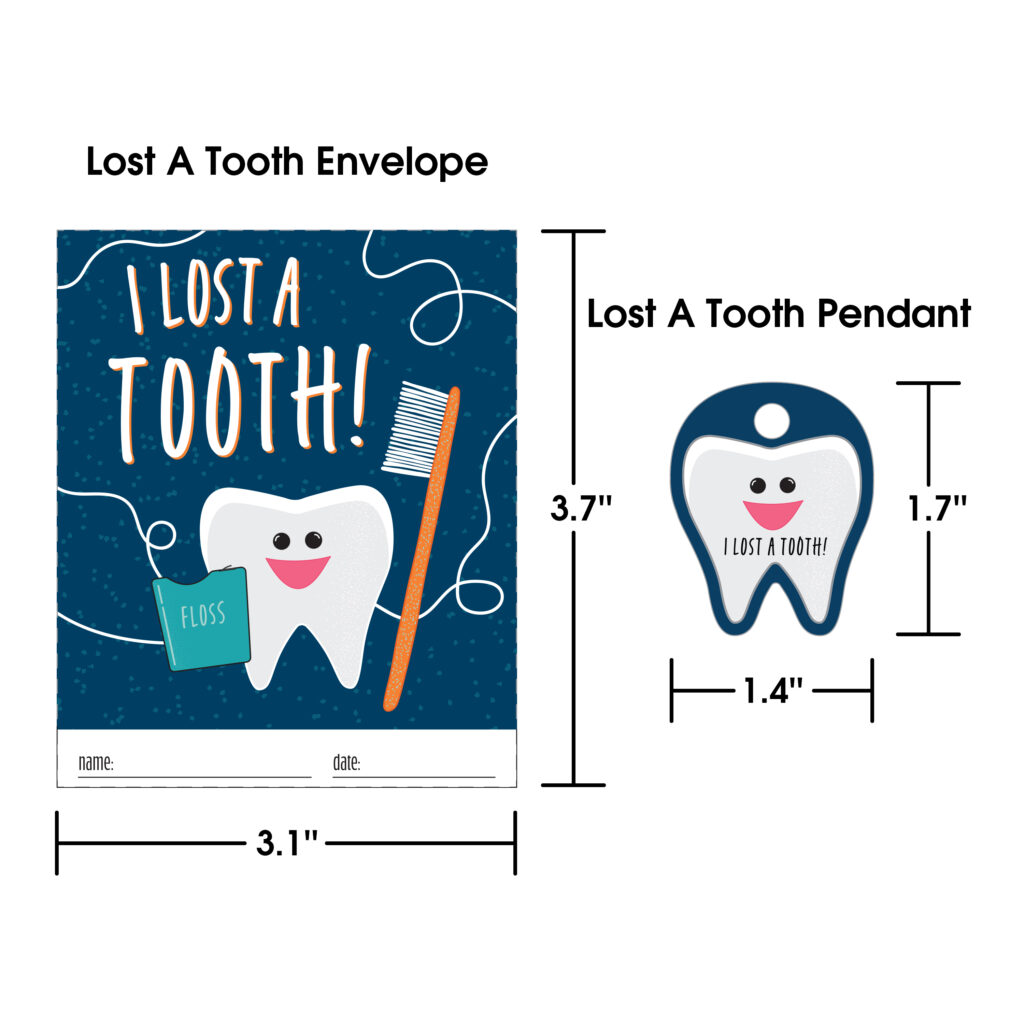 Lost a Tooth Awards and Envelopes, 30 per Package - Barker Creek Publishing